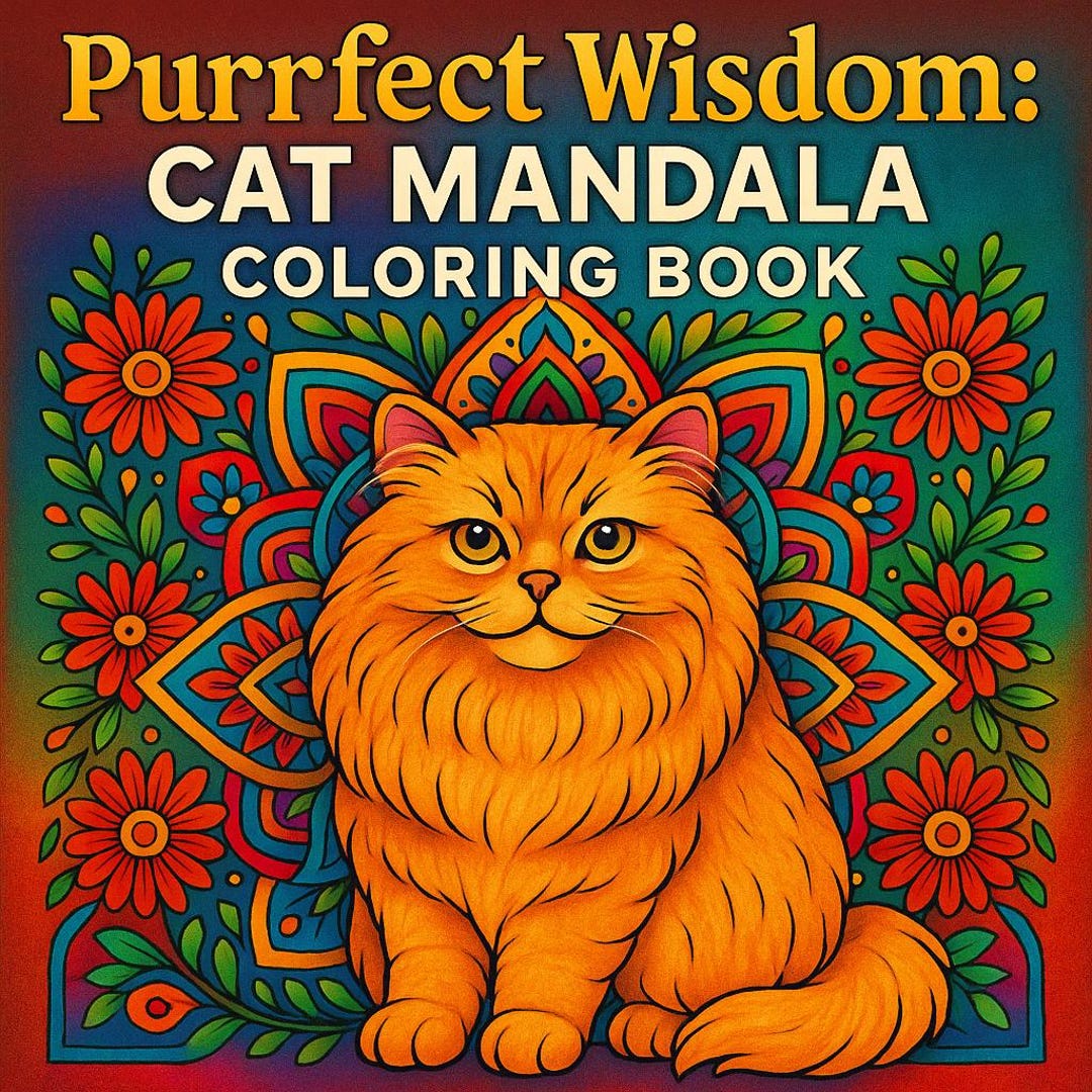Purrfect Wisdom – Cat Mandala Coloring Book PDF, Printable Pages - Etsy