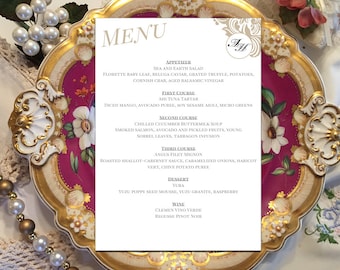 Victorian menu | Etsy