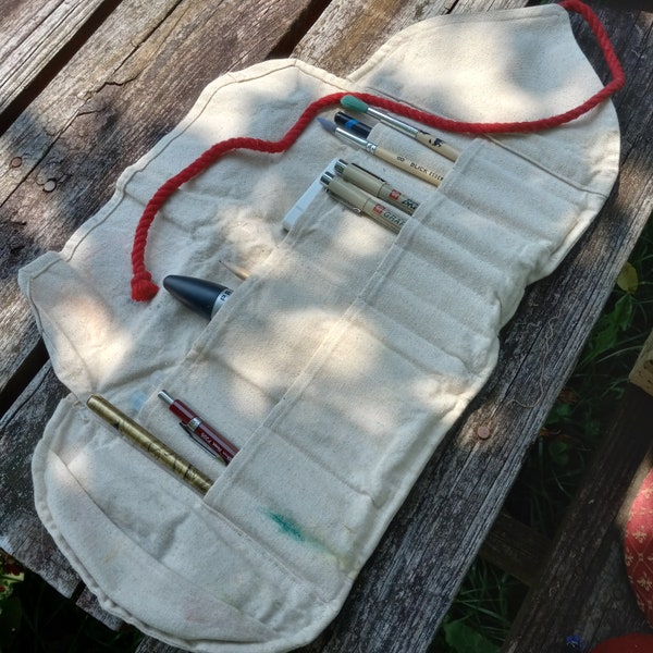 Canvas Pencil Roll - Etsy