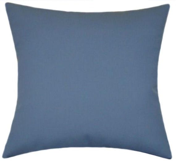 Sunbrella Canvas Sapphire Blue Indoor outdoor Solid Pillow Decorative Pillows Sunbrella Outdoor Pillows Etsy