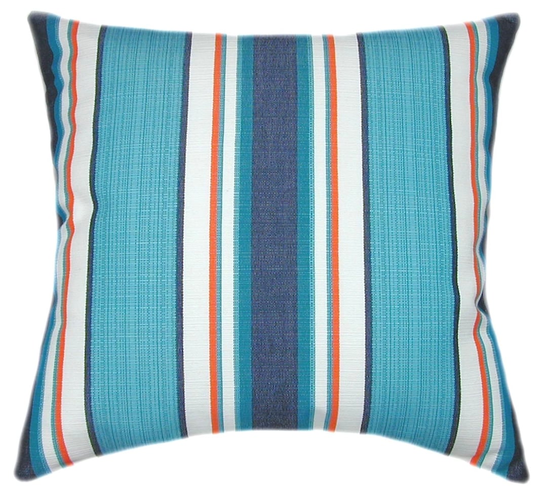 Sunbrella® Token Surfside II Indoor/outdoor Striped Pillow, Decorative ...