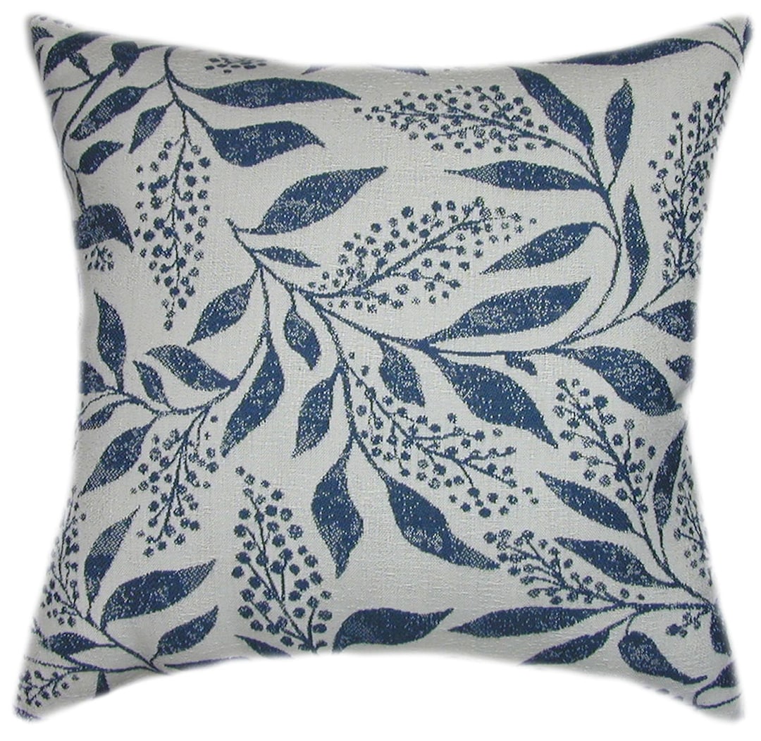Sunbrella® Exquisite Indigo Floral Outdoor Pillow: USA Made - Etsy