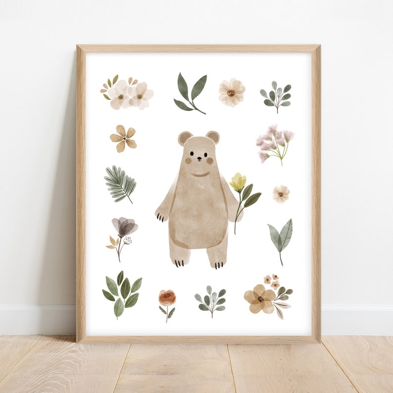 DIGITAL Nursery Prints Woodland Nursery Decor Earth Tone - Etsy