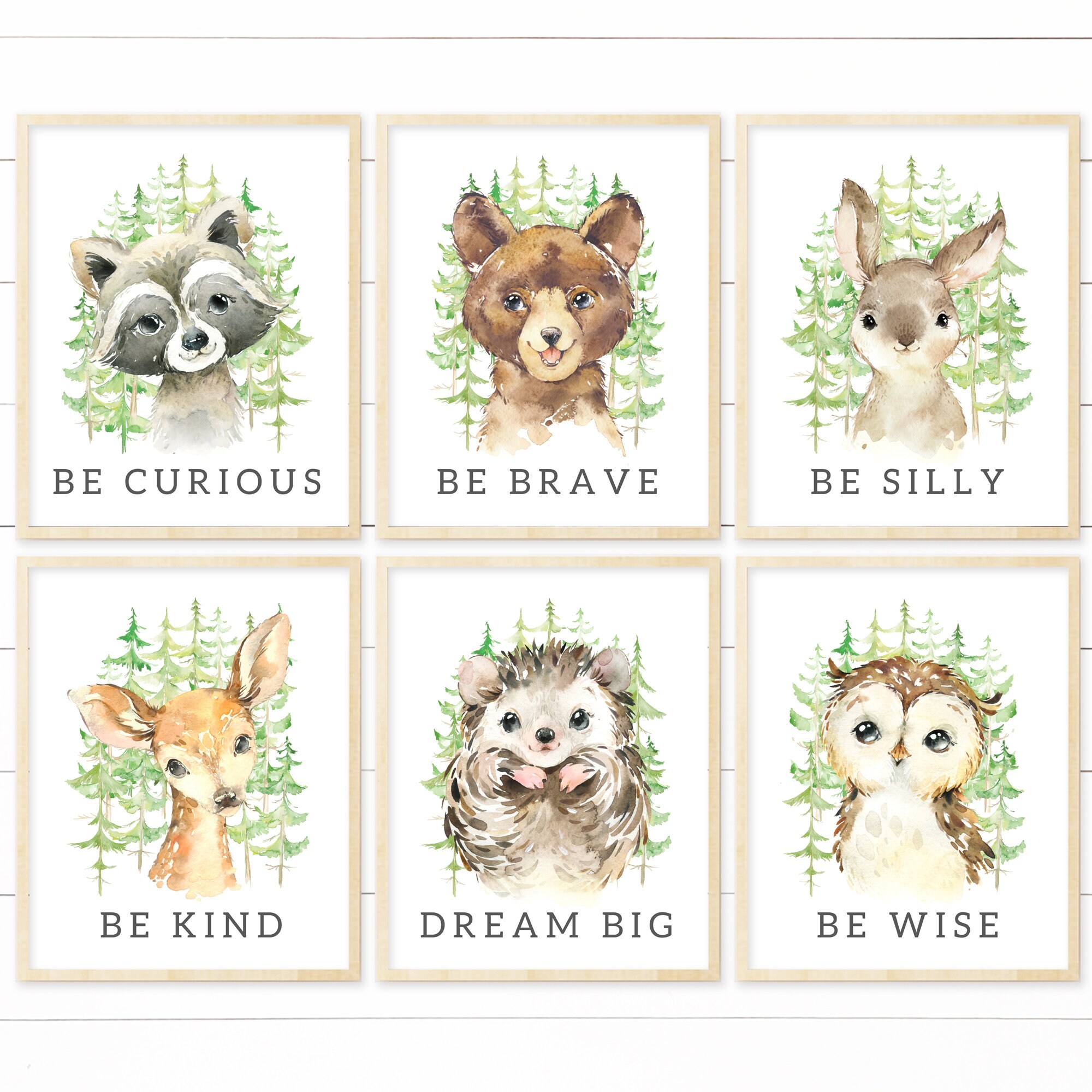 Woodland Nursery Decor DIGITAL Woodland Nursery Prints Boy | Etsy