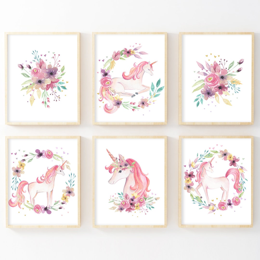 DIGITAL - Boho Unicorn Nursery Art Printable. Girls Bedroom Floral ...