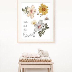 Printable Floral You Are so Loved. Nursery Wall Decor. Vintage Floral ...