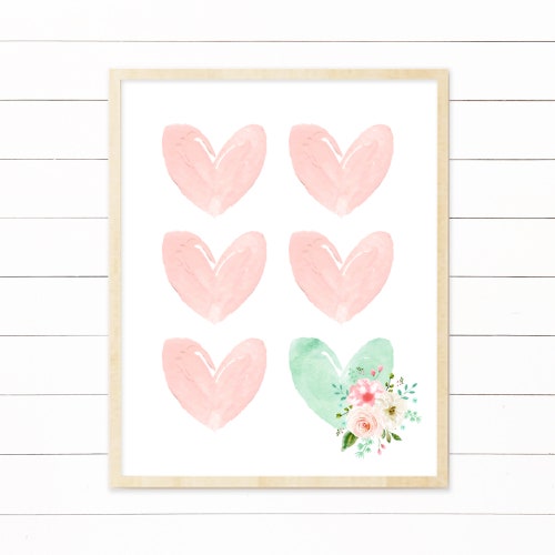 Rainbow Nursery Print Nursery Wall Art Pink Nursery Decor - Etsy