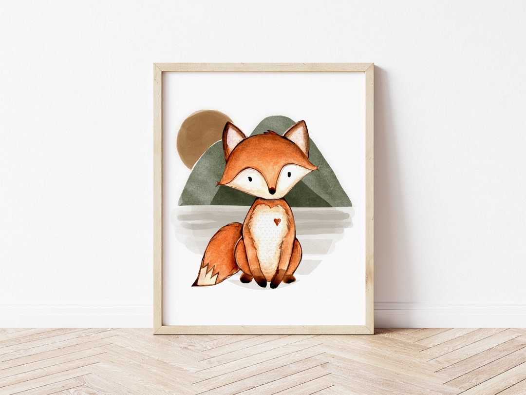 Fox Nursery Art. Printable Fox Art. Woodland Fox Nursery Print. Boho ...