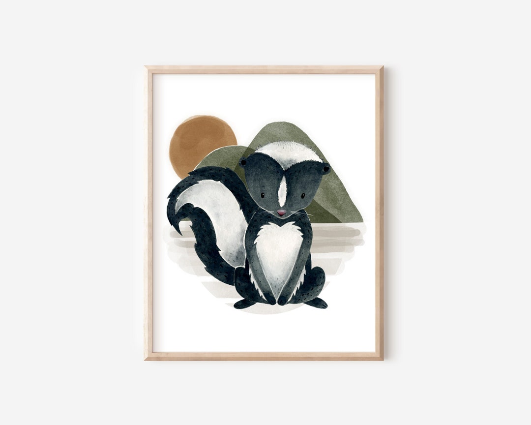Skunk Nursery Art. Printable Skunk Art. Woodland Skunk Nursery Print ...
