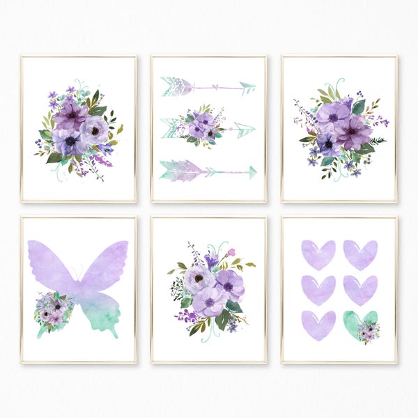 Purple Teal Nursery - Etsy