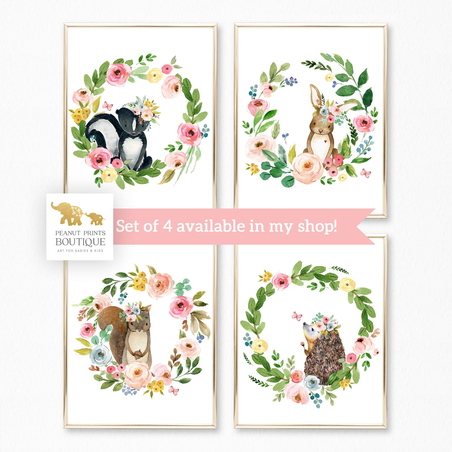 Printable Floral Rabbit Nursery Art. Rabbit Print. Rabbit - Etsy