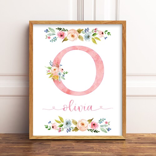 Digital File for Custom Nursery Monogram Print. Baby Name | Etsy