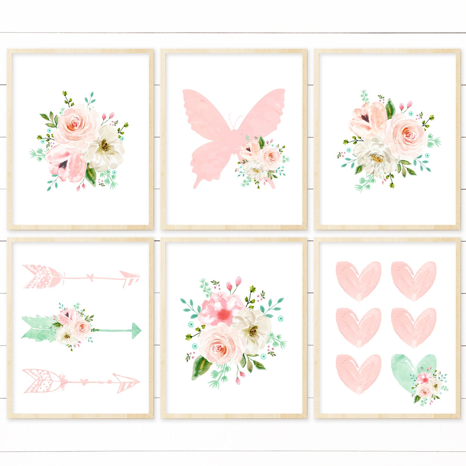 Watercolor Floral Nursery Art Set Printables. Floral Nursery | Etsy