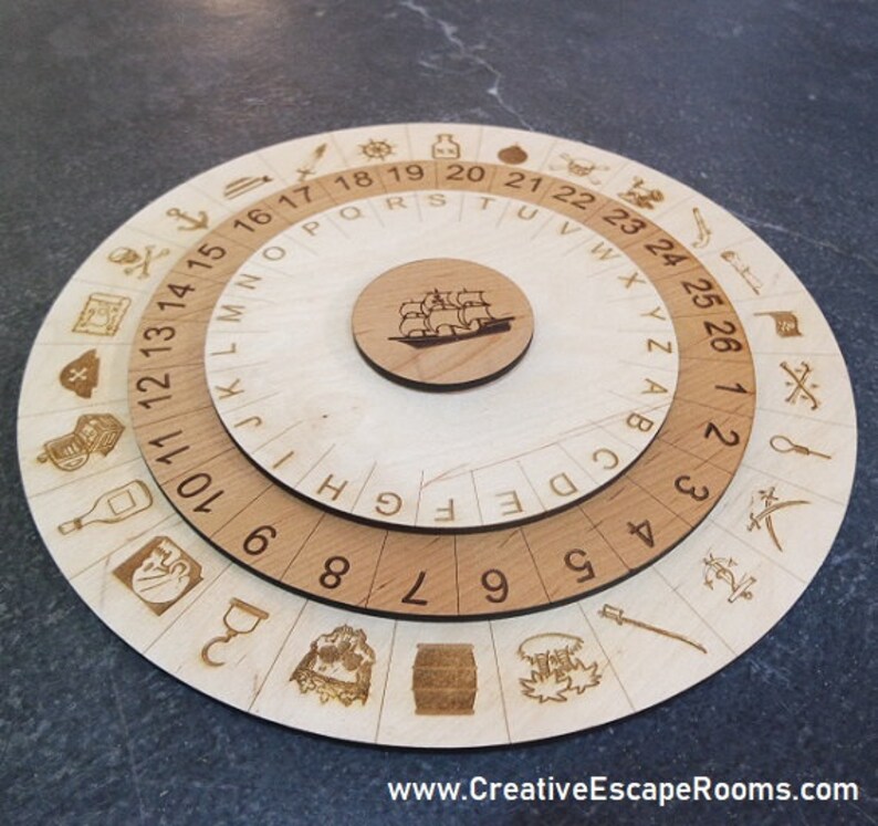 Pirate Cipher Wheel II for Escape Rooms Escape Room Prop Cipher Wheel ...