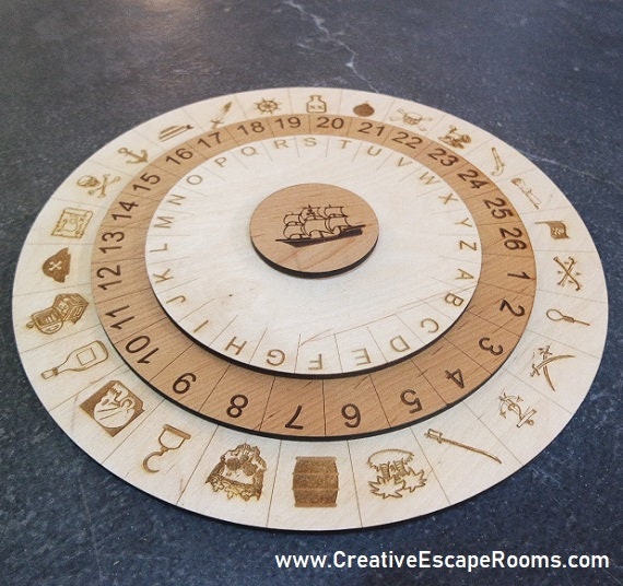 Pirate Cipher Wheel II for Escape Rooms Escape Room Prop Cipher Wheel ...