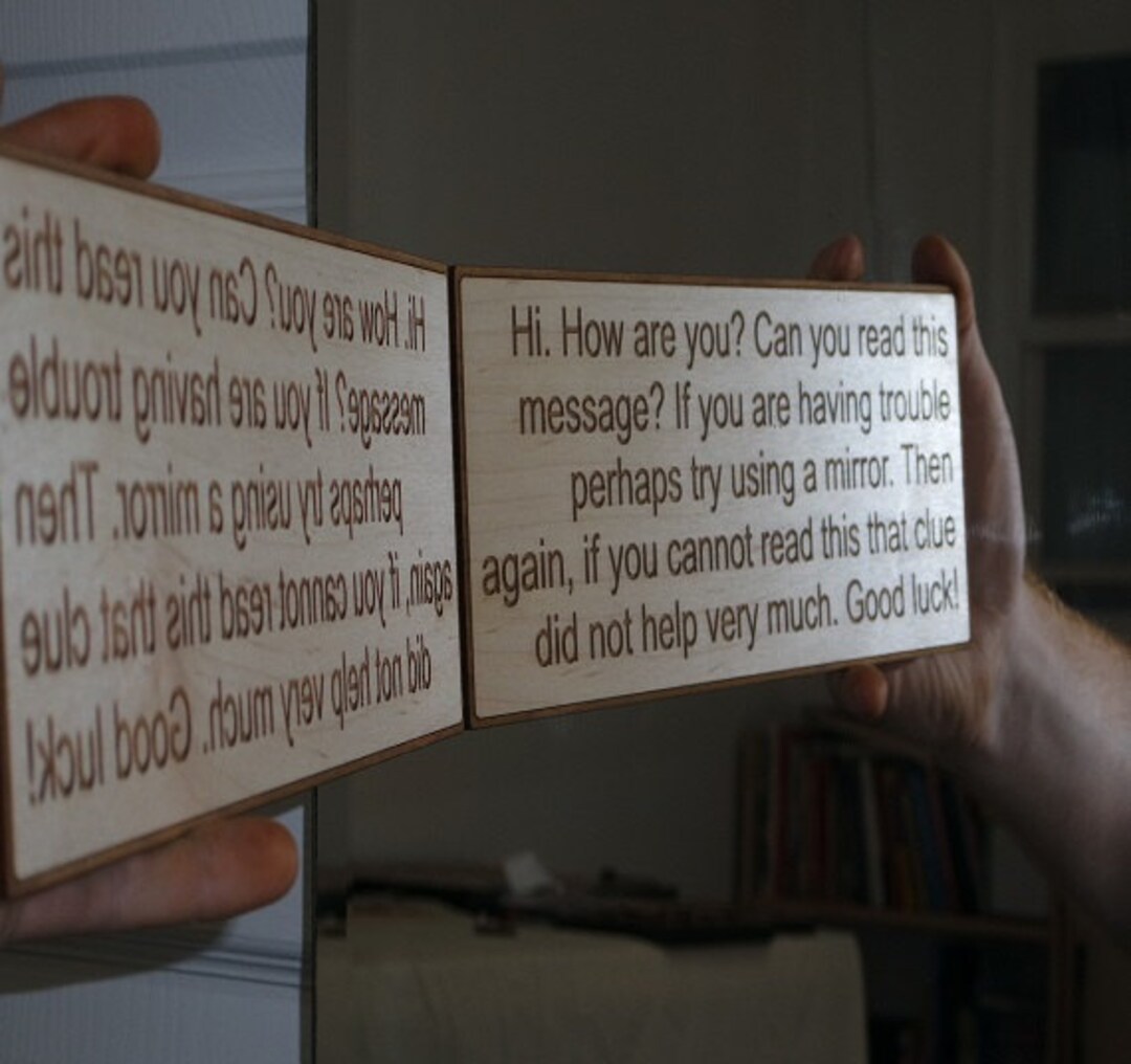 Mirror Secret Message Panel - Escape Room Puzzle - Escape Room Prop ...