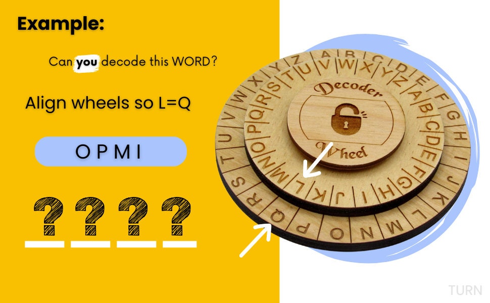 Kids Spy Decoder Wheel: Secret Cipher Disk for Escape Rooms - Etsy