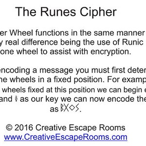 The Runes Cipher - Escape Room Puzzle and Prop - Cypher Wheel - Etsy