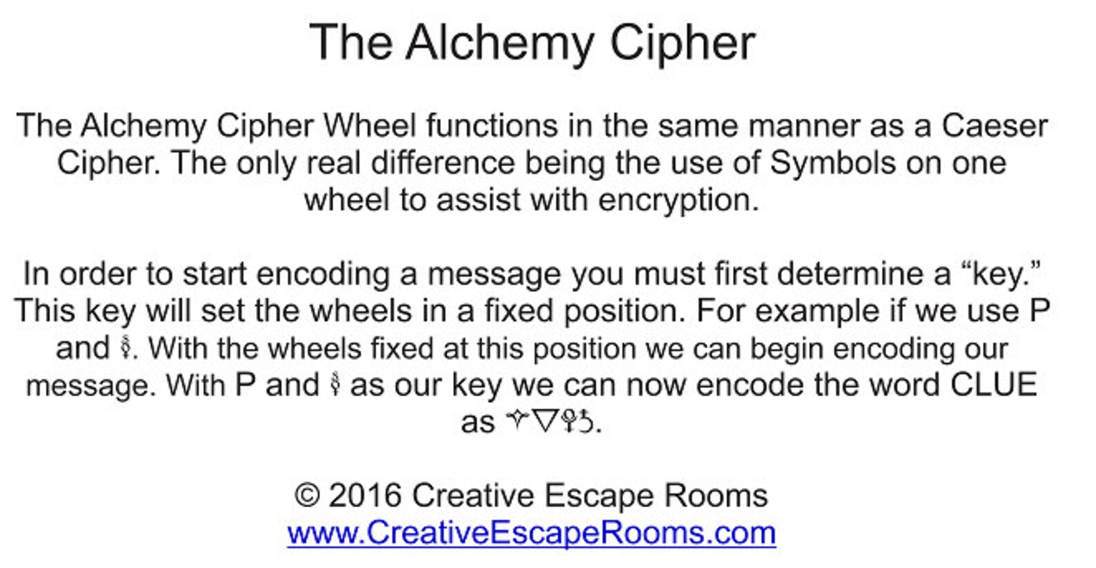 The Alchemy Cipher Escape Room Puzzle and Prop Cypher - Etsy