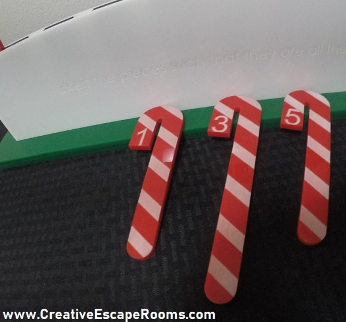 Candy Cane Puzzle A Christmas Themed Escape Room Puzzle - Etsy