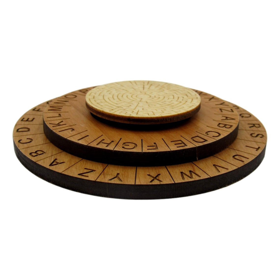 Handmade Labyrinth Cipher Wheel – Premium Wooden Escape Room Puzzle ...