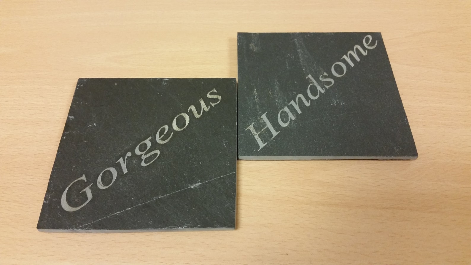 Personalised & Beautifully Engraved Slate Coaster. Engraved | Etsy