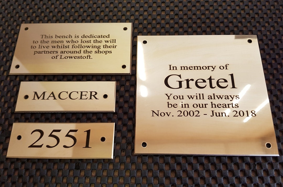Polished BRASS Plaques, Brass Memorial Plaques, Beautifully Engraved ...