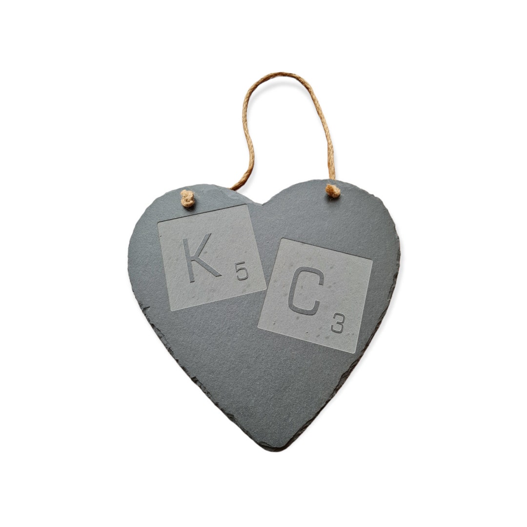 Fun Personalised Scrabble Letters / Scrabble Tiles Hanging Love Heart ...