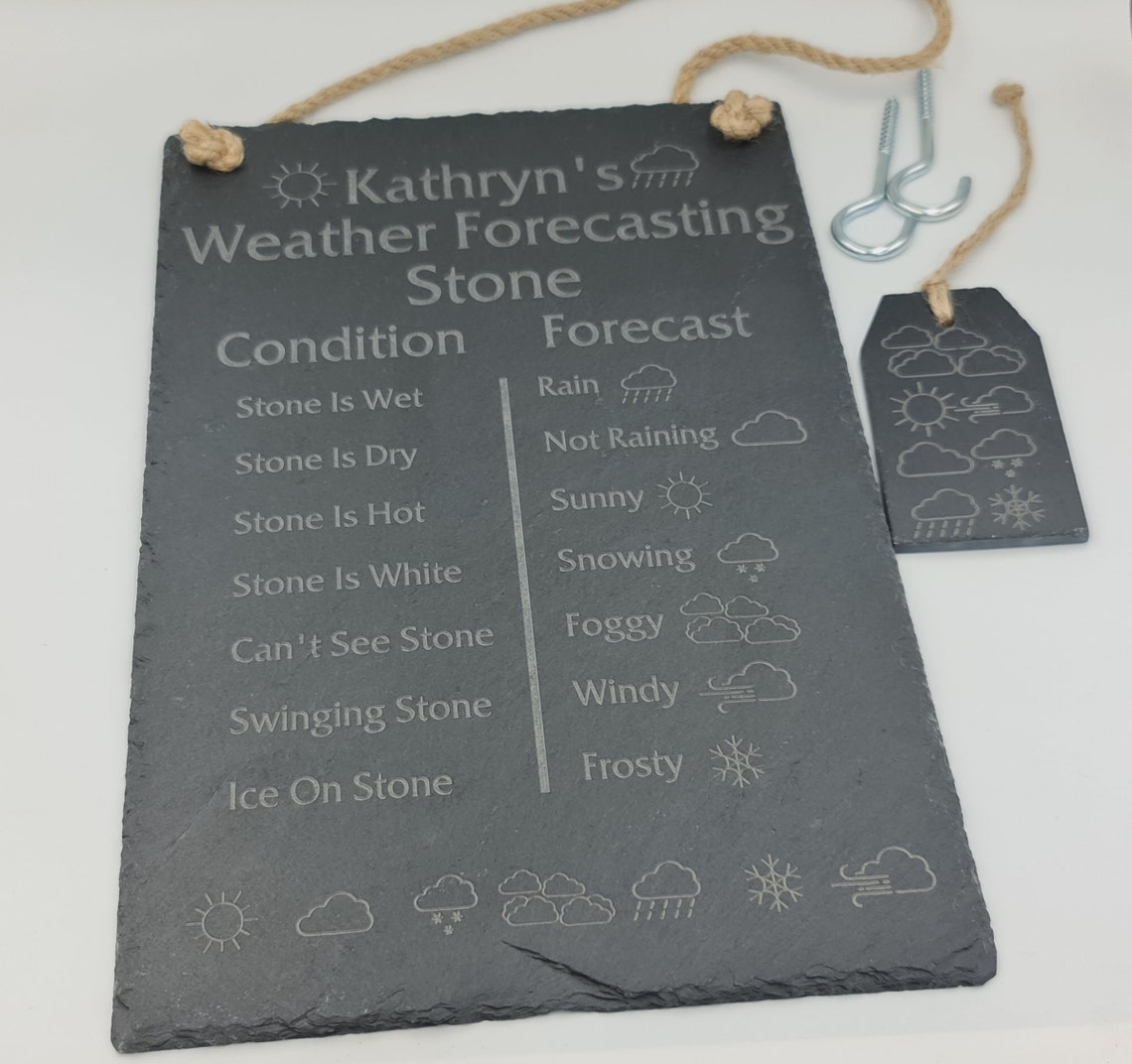 Fun Personalised Weather Forecasting Slate. A Marvellous Gift Made From ...