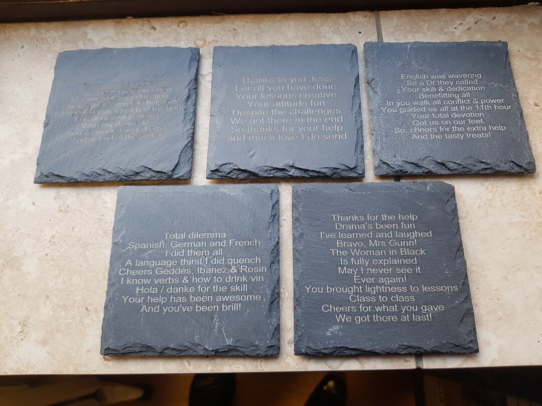 Personalised & Beautifully Engraved, Slate Coaster. Engraved to Your ...