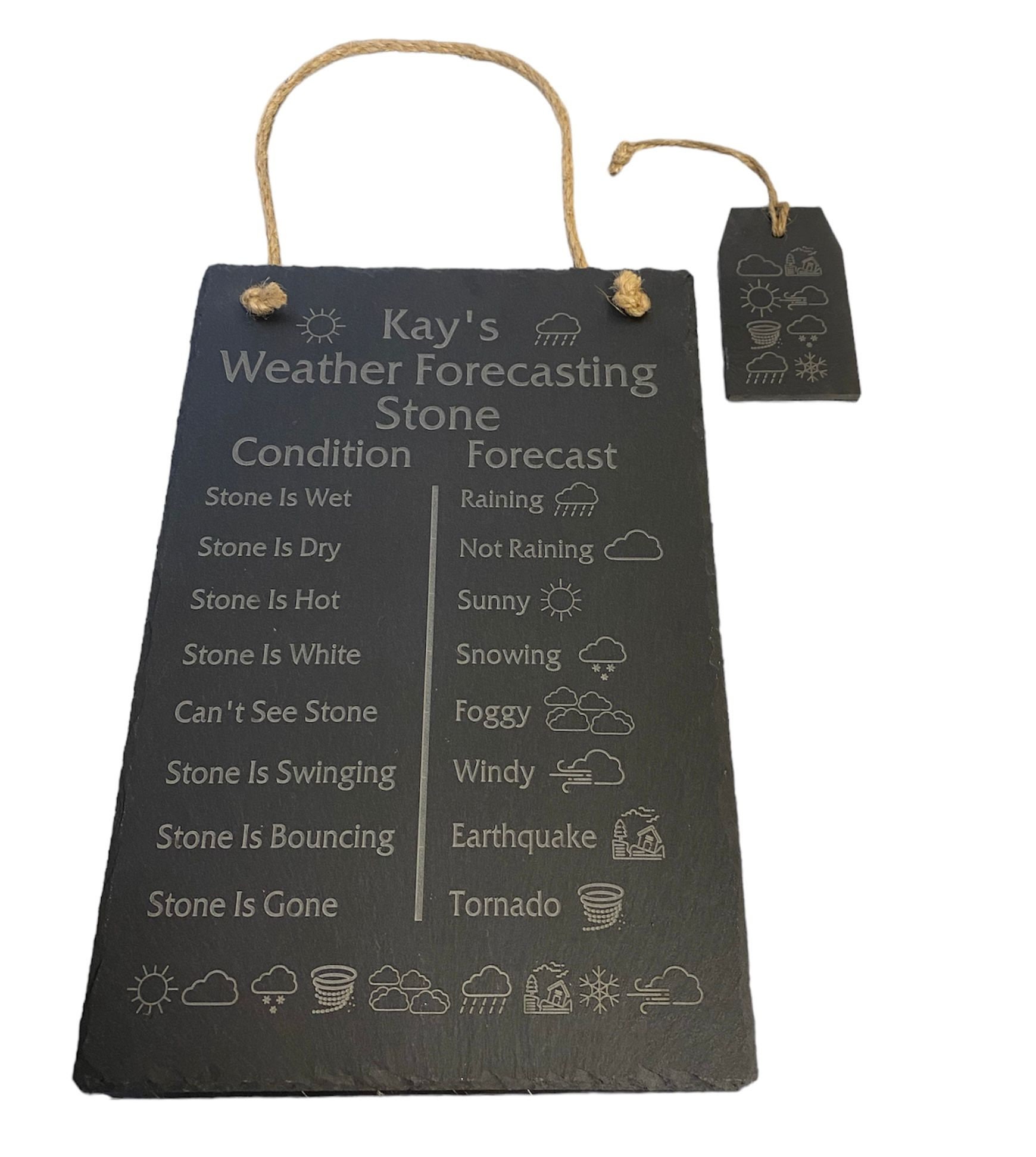 Fun Personalised Weather Forecasting Stone. A Marvellous Gift Made From ...