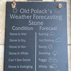 Fun Personalised Weather Forecasting Stone. A Marvellous Gift Made From ...