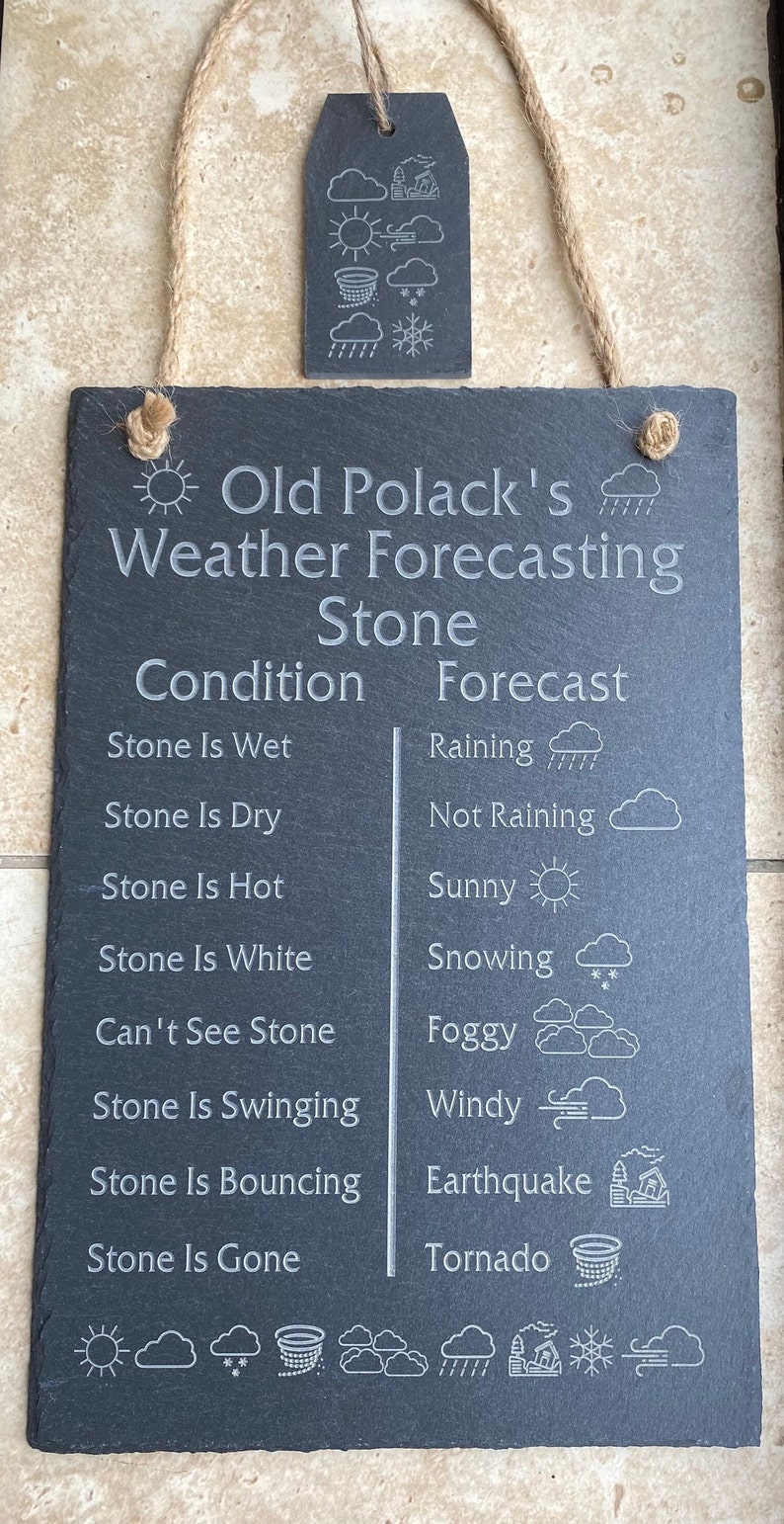 Fun Personalised Weather Forecasting Slate. A Marvellous Gift Made From ...