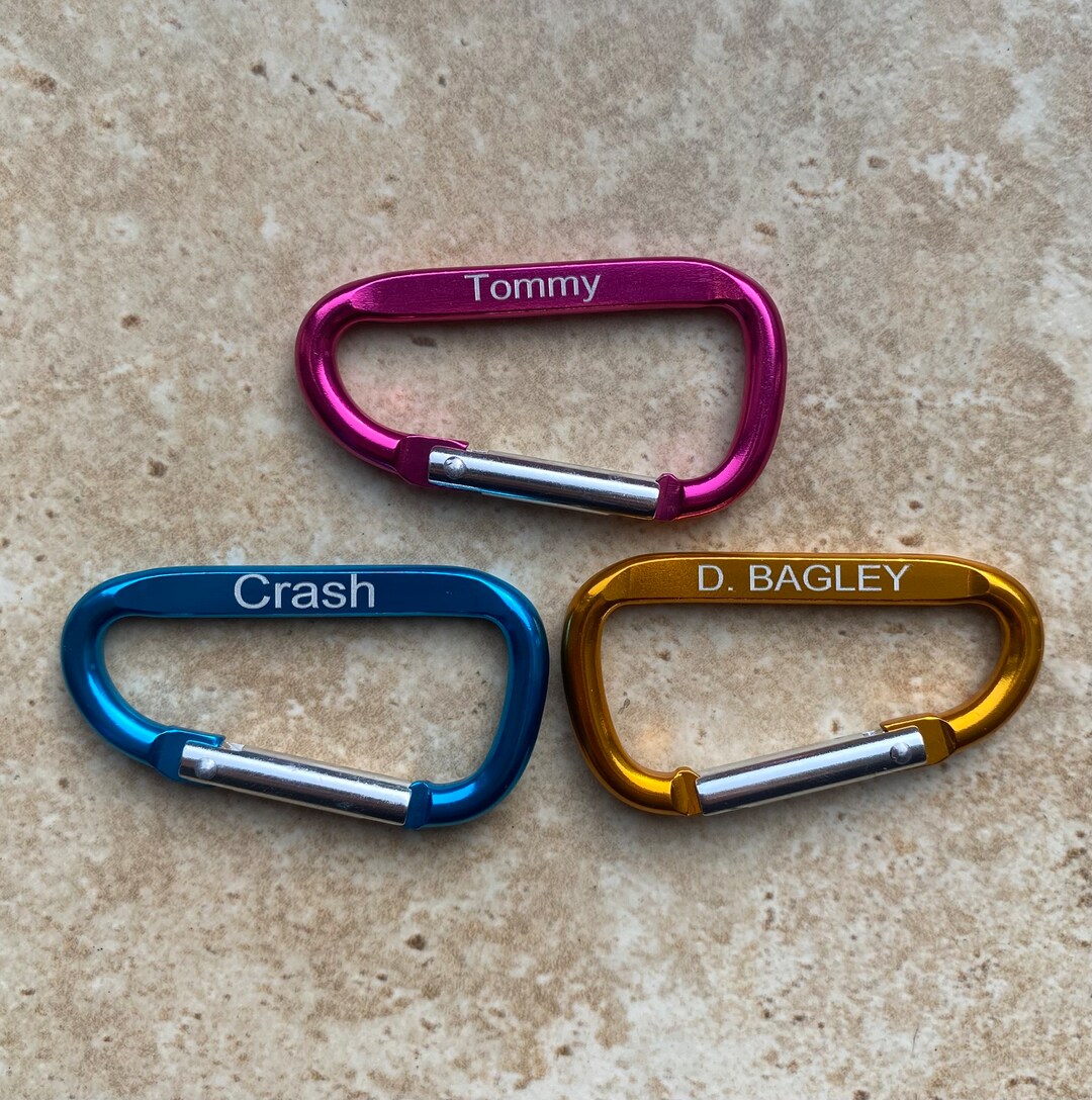 Personalised Carabiners - Custom Engraved - Medium 2.1/2" Long (6.3cm ...