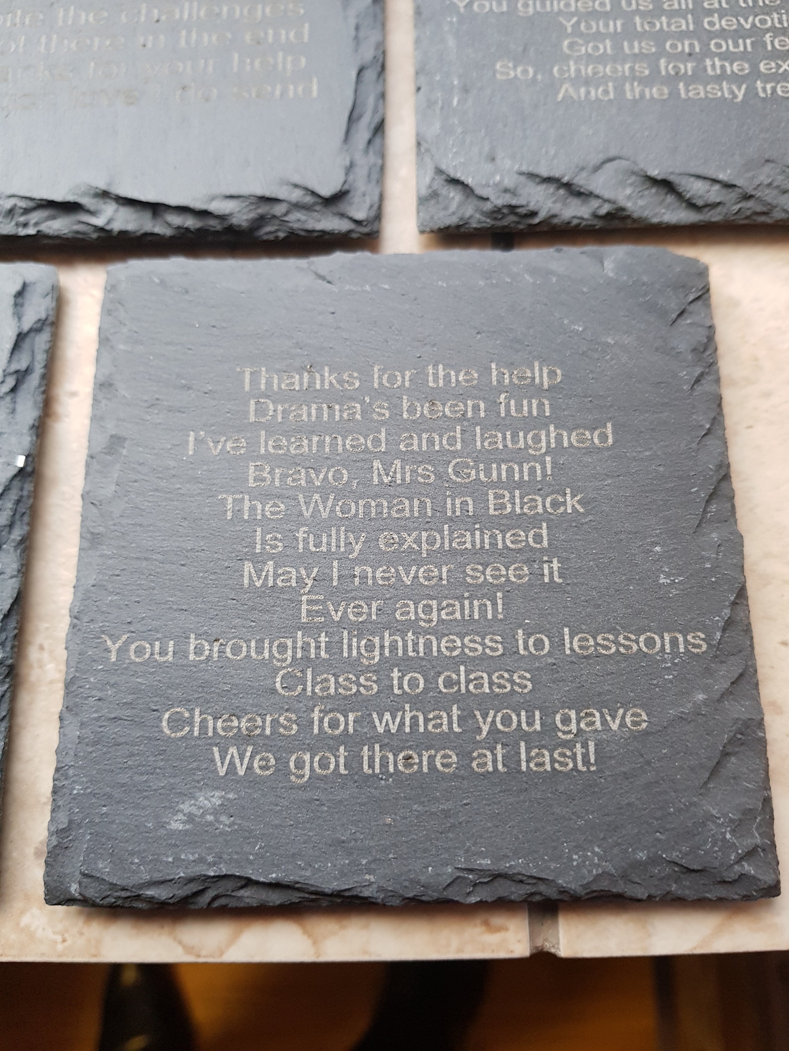 Personalised & Beautifully Engraved Slate Coaster. Engraved | Etsy