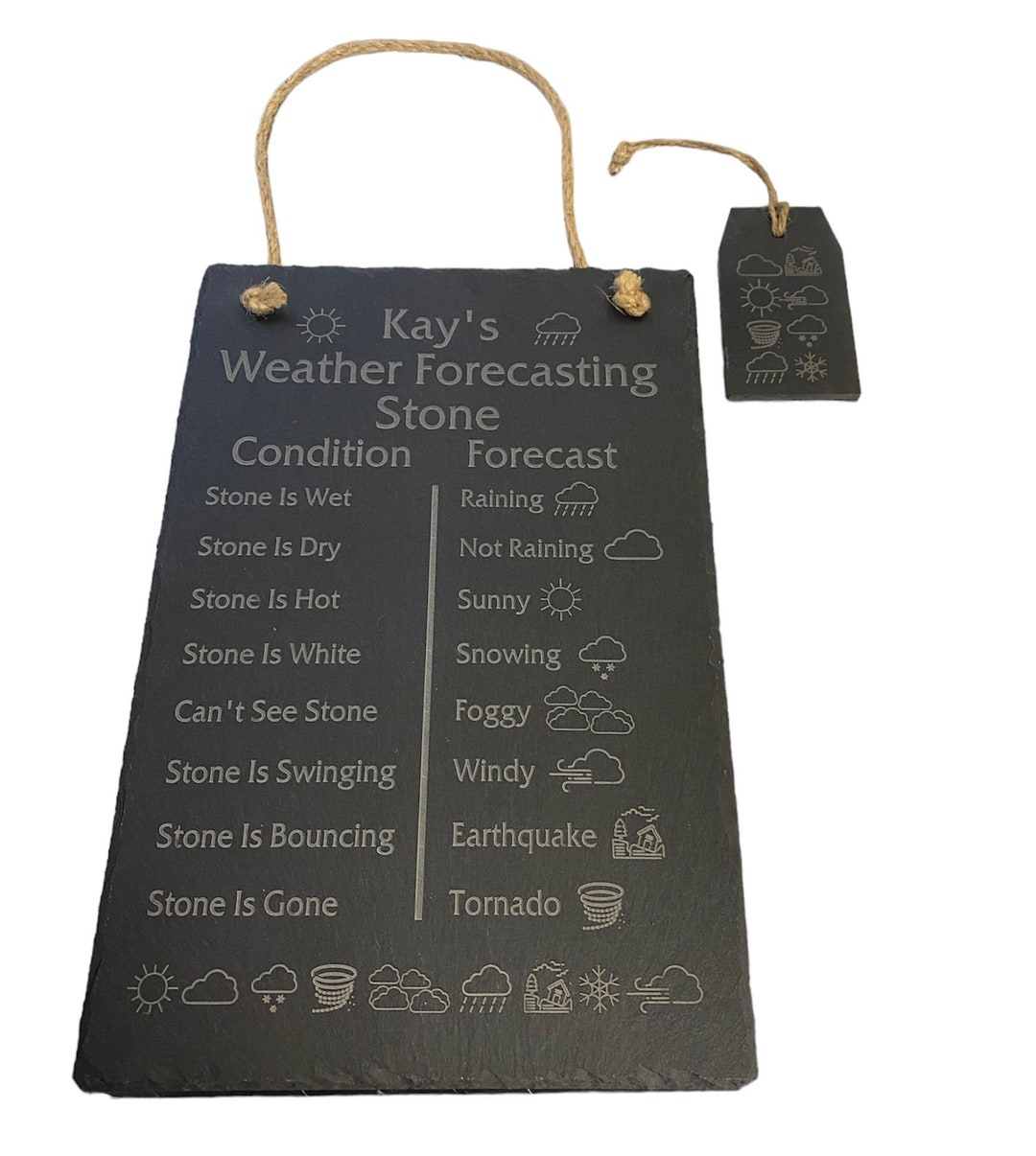 Fun Personalised Weather Forecasting Slate. A Marvellous Gift Made From ...