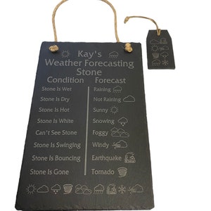 Fun Personalised Weather Forecasting Slate. A Marvellous Gift Made From ...