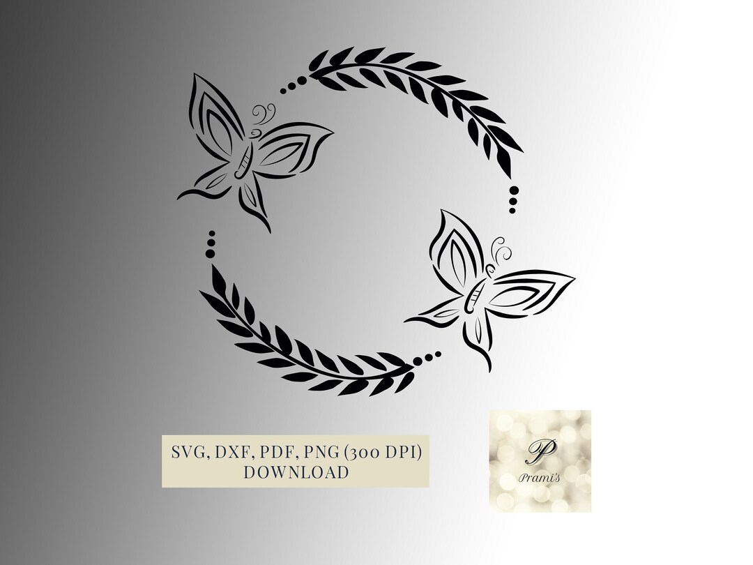 Butterfly Wreath SVG File, Plotter File for Cricut, Cameo and Brother ...