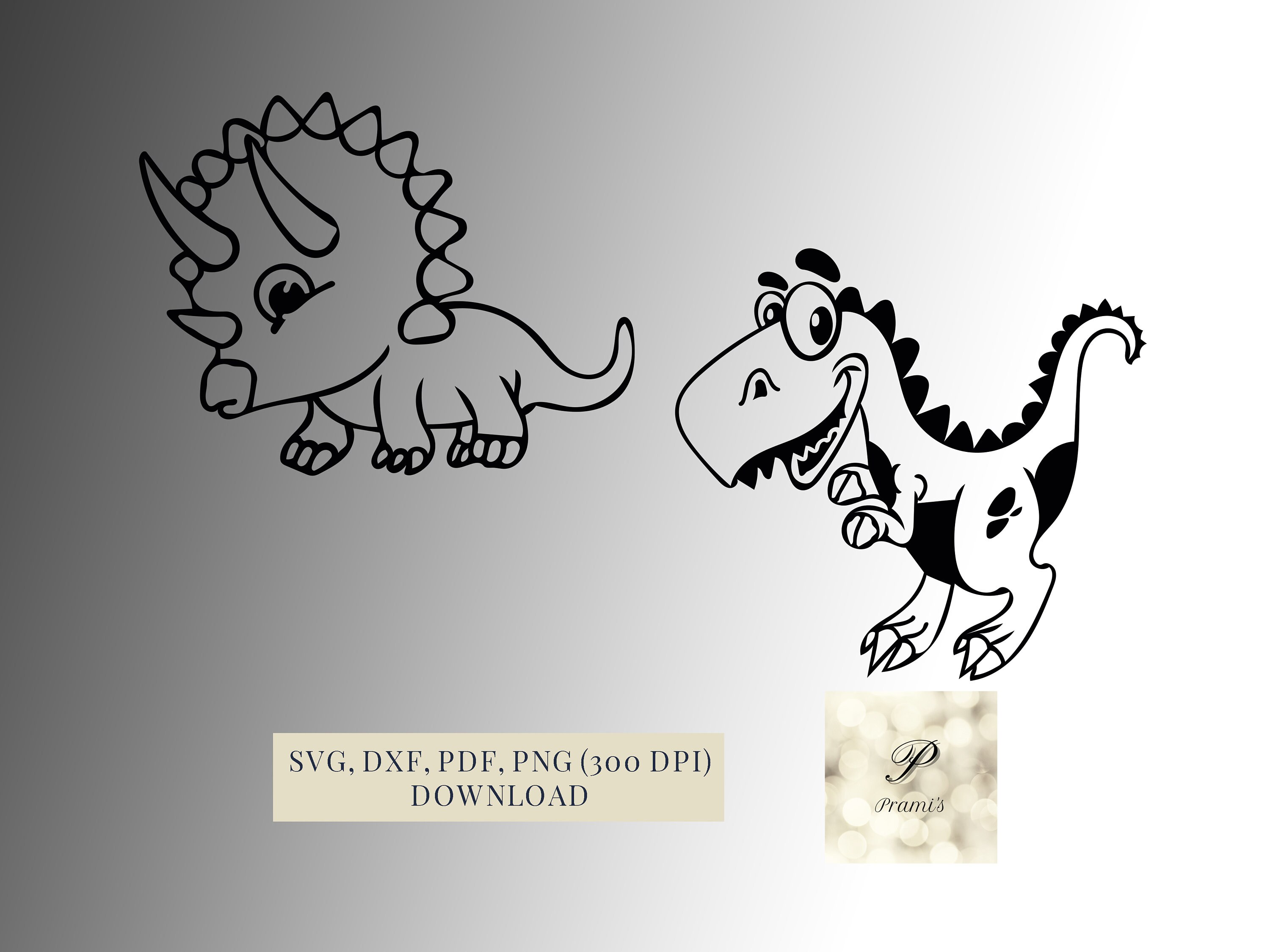 Plotterdatei Süßes Dinosaurier Set Svg Dateien Für Cricut Dxf Geburtstag Tolle Motive Für Kinder ...