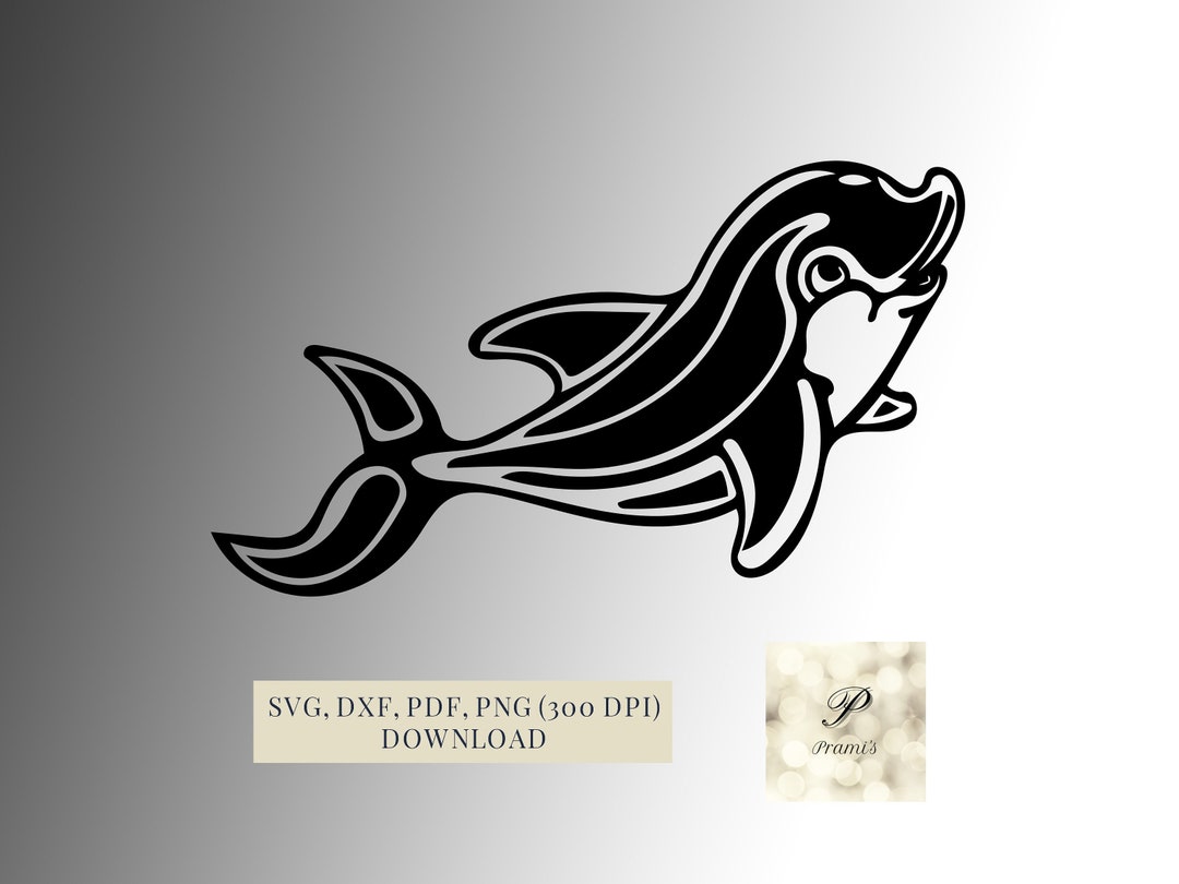 Dolphin SVG File for Cricut, Cute Sea Animals File in Svg, Dxf, Pdf and ...
