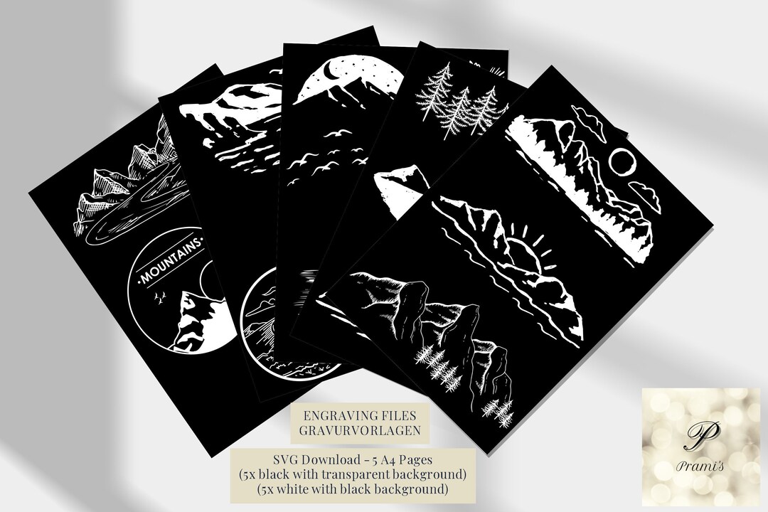 Landscapes SVG Bundle, Engraving Stencils, SVG Stencils for Wood ...