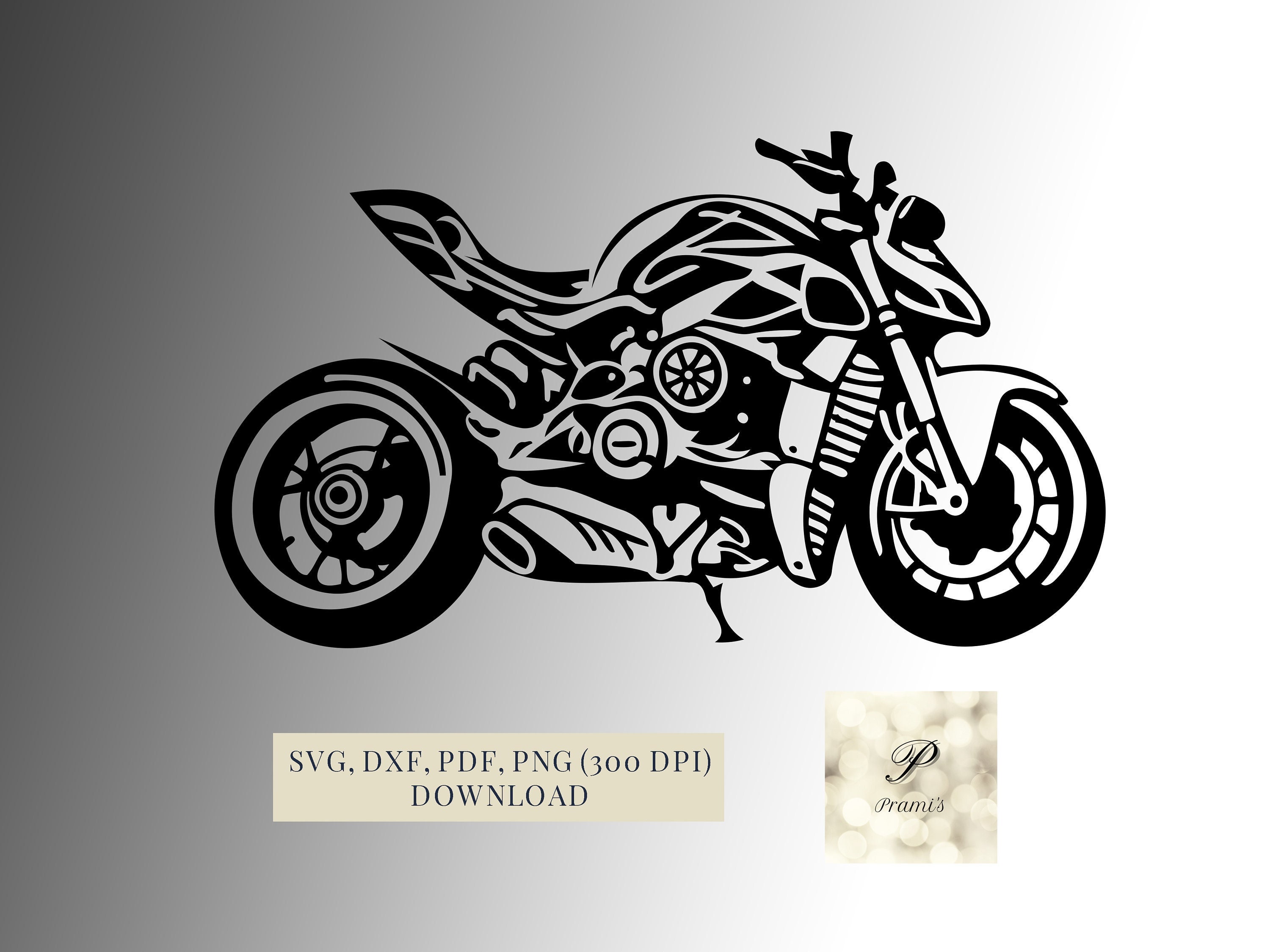 Motorcycle SVG Files for Cricut, Cameo and Brother, Bike File in Svg ...