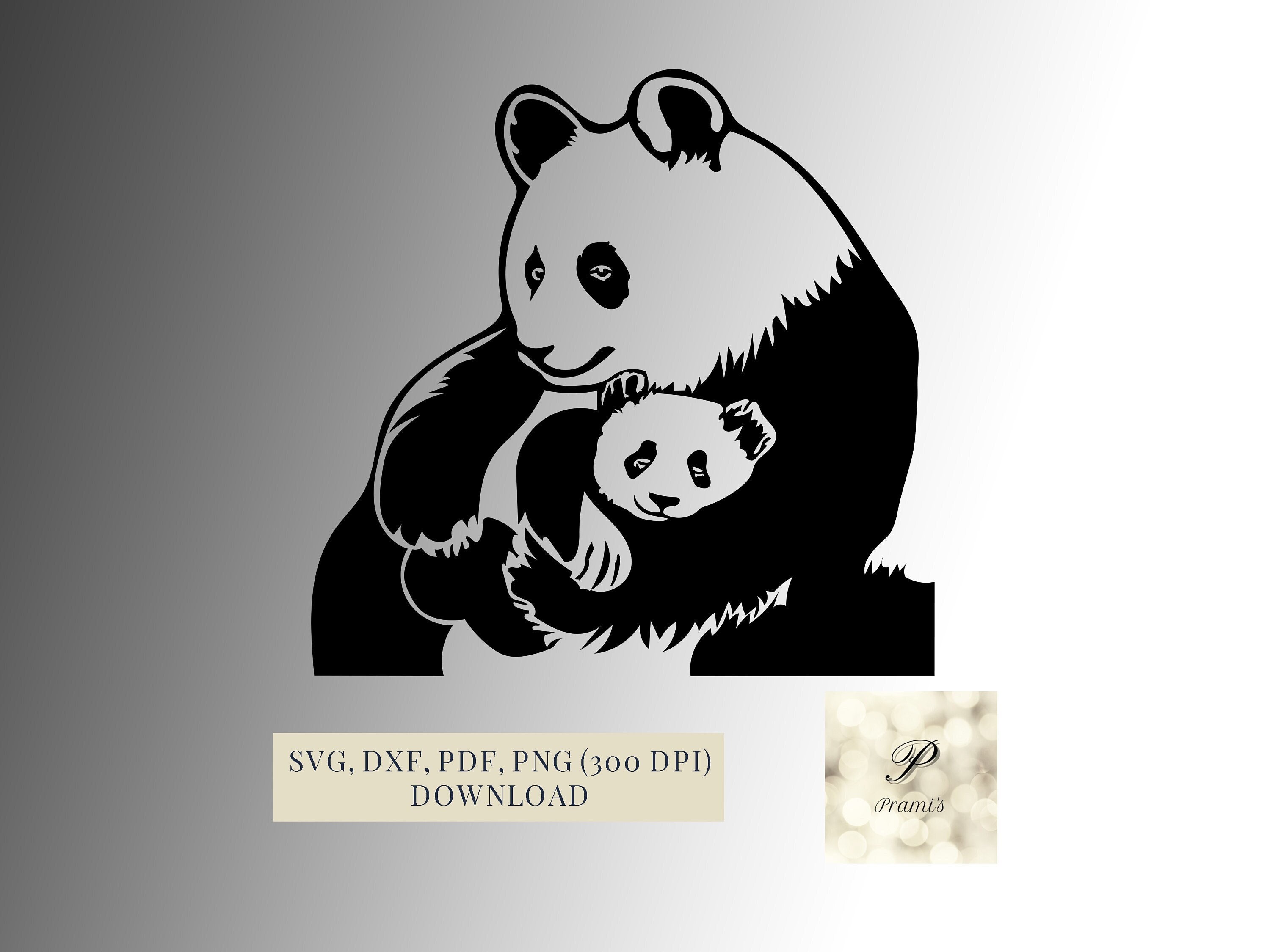 Cute Panda Svg Panda Svg Dxf File for Cricut and Silhouette - Etsy ...