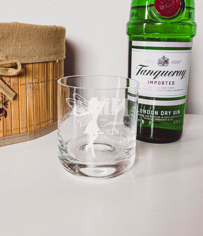 Custom Gin Glass With Name and Simsalagin Motif Etched - Etsy