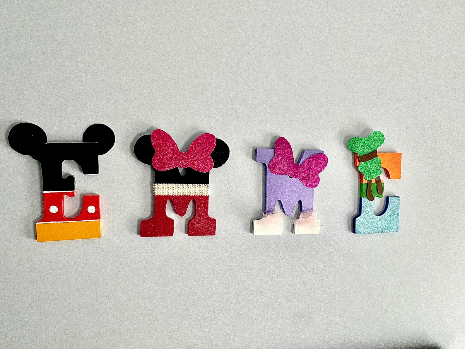 Hand Painted Mickey Mouse Wooden Letters - Etsy