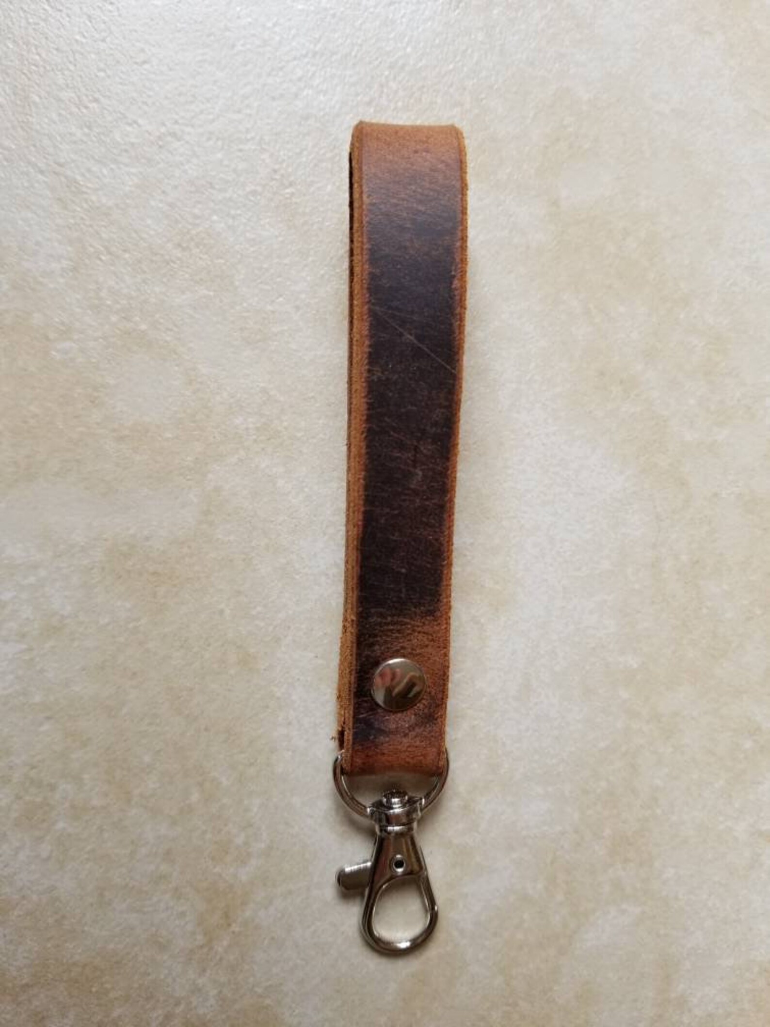 Water Buffalo Leather Key Chain, Key Ring, Key Fob, Key Loop Distressed ...