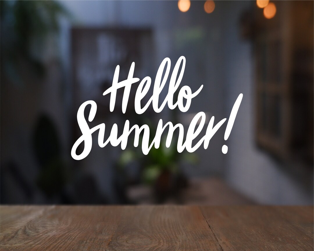Hello Summer Shop Window Decal, Shop Front Window Vinyl Decal, Retail ...