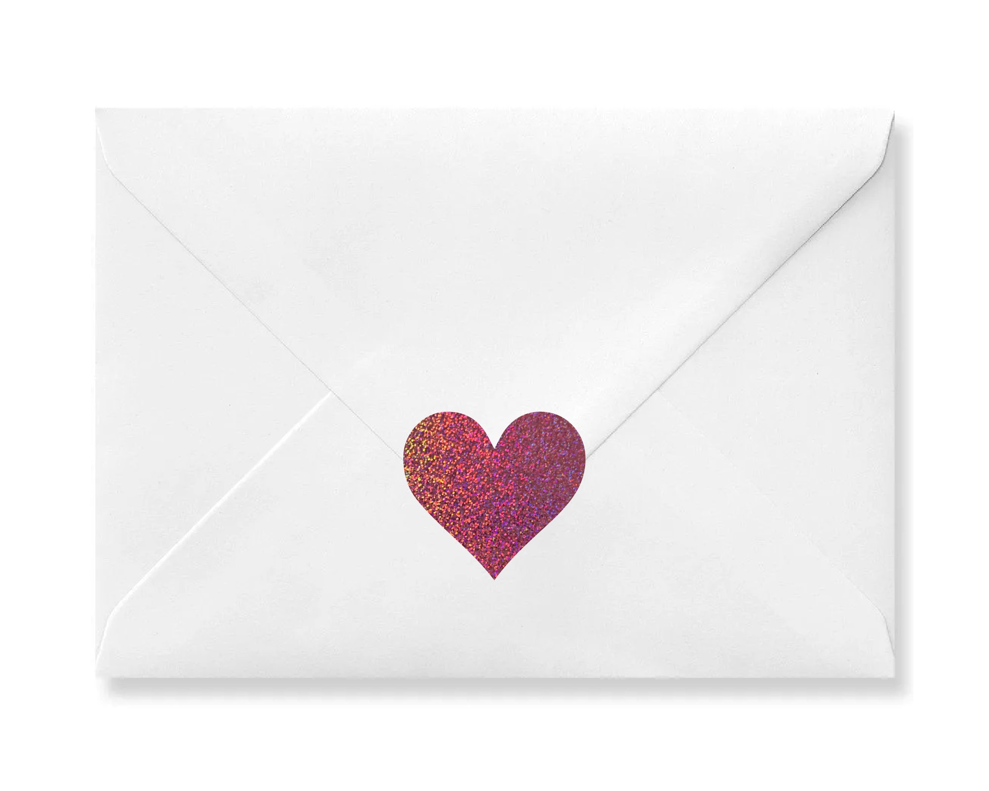 Rose Gold Glitter Sparkle Heart Vinyl Stickers, Holographic Envelope ...