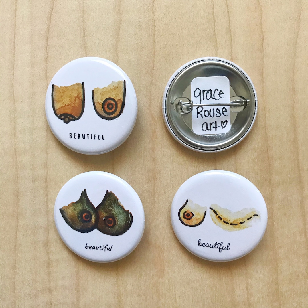 Variety of 25 Boobs Pin-back Buttons, Beautiful Boob Pins, Backpack or ...