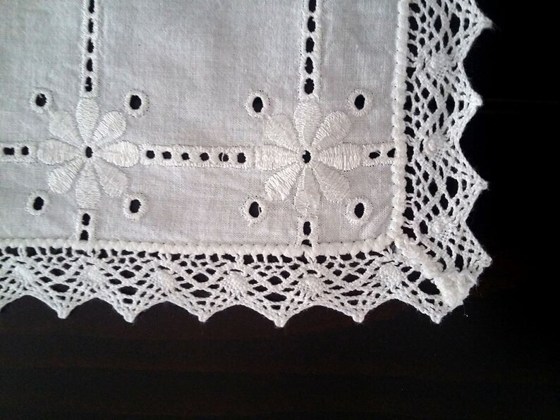 Set di 3 Vintage Hemstitched Day.Centrino Uncinetto lino: - Etsy Italia